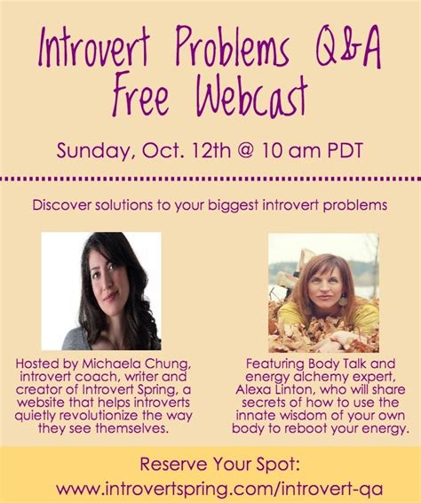 Introvert Problems Q And A Webcast Introvert Spring