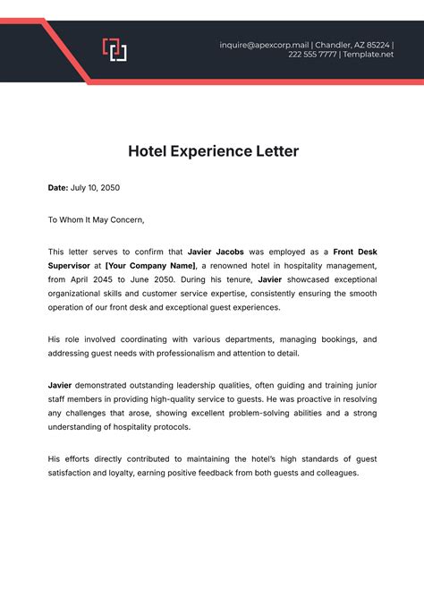 Experience Letter Format Word Free Indian Age Infoupdate Org