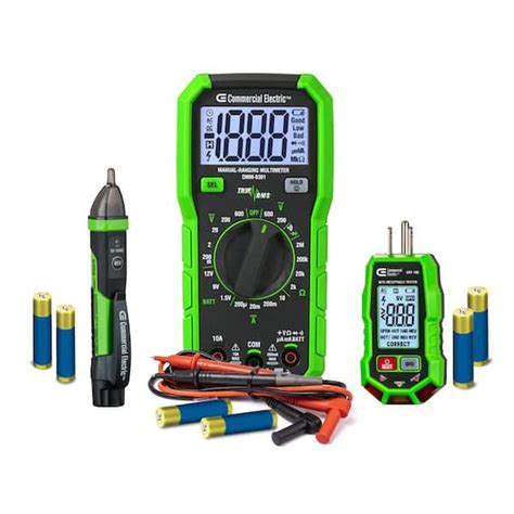 Klein Tools Digital Multi Tester With Receptacle Tester Standard Gfci Auto Ranging Digital
