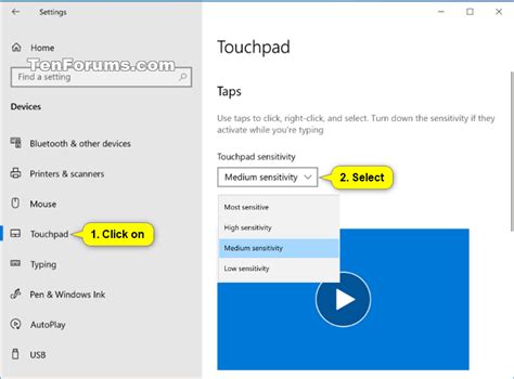 Adjust Touchpad Sensitivity In Windows 10 Tutorials