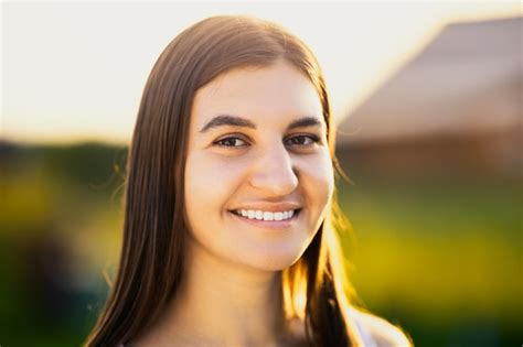 Premium Photo White Woman Years Old Closeup Portrait In Light Of