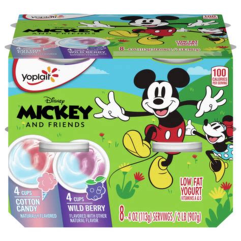 Yoplait Yogurt Low Fat Cotton Candywild Berry Disney Mickey And Friends Spring Market