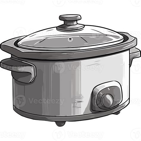 A Slow Cooker Is Shown In A Cartoon Style 49027147 Png