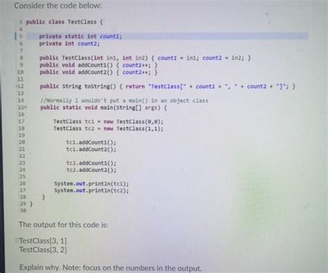 Solved Consider The Code Below Public Class Testclass 13