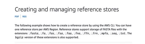Bug Report Amazon Omics Reference Store Description Is Wrong Aws Repost