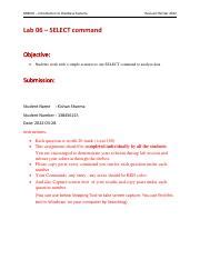 DBS610 Lab06 SELECT HR Database EC 1 Pdf DBS610 Introduction To