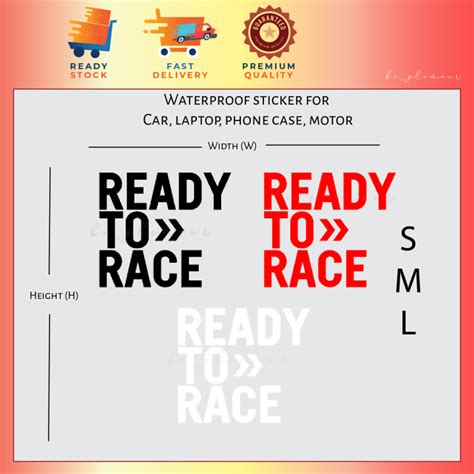 KTM Ready To Race Sticker Reflective Moto Stiker Motosport Kereta Car Pantulan Waterproof Motor
