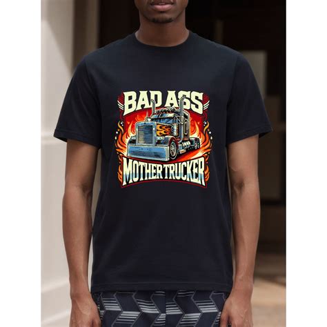 Badass Mother Trucker Shirt S 5xl Funny Truck Driver T Graphic Tee