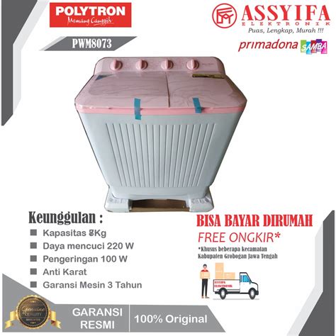 Jual MESIN CUCI POLYTRON 2 TABUNG PWM 8073 GARANSI RESMI Shopee Indonesia