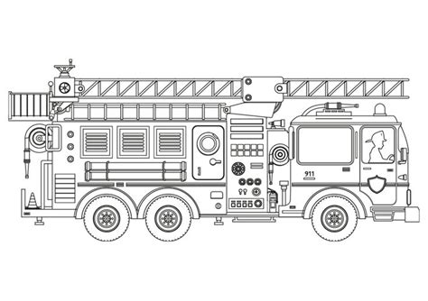 Plantilla Para Colorear De Bomberos