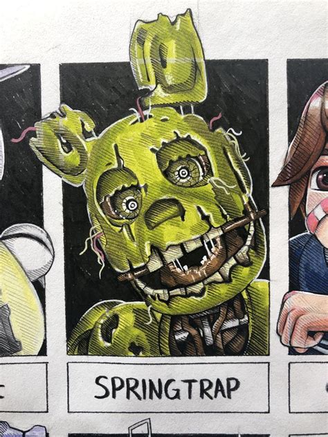 Springtrap From Fnaf Fnaf Drawings Anime Fnaf Mini Canvas Art