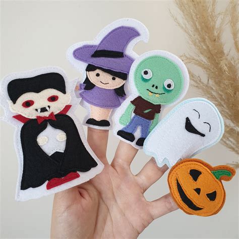 Хэллоуин пальчиковые куклы Украшения на Хэллоуин Монтессори той Подарок на Хэллоуин Etsy