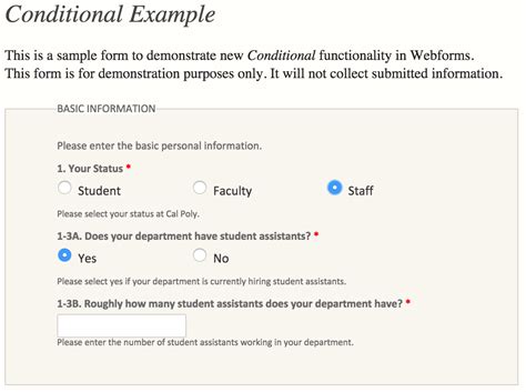 Webform Conditional Example Drupal At Cal Poly Cal Poly San Luis Obispo