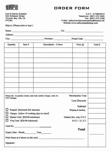 Photography Order Form Template Word New 5 Free Order Form Templates