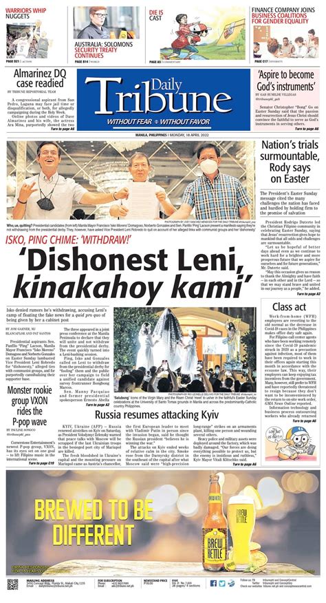 Daily Tribune News Paper On Sale Innoemengpsuacth