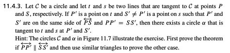 Let C Be A Circle And Let T And S Be Two Chegg Com