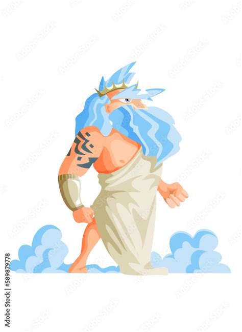 Greek God And Goddess Vector Illustration Series Zeus The Father Of