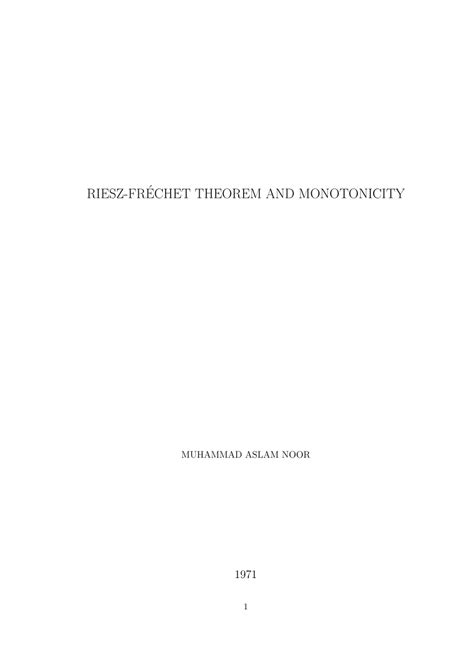 pdf riesz frÉchet theorem and monotonicity