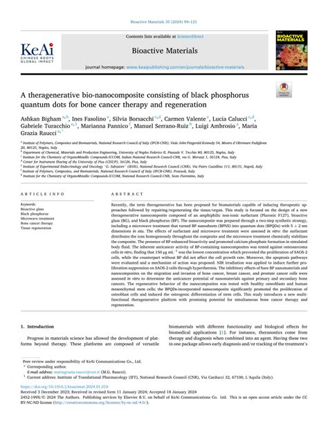 Pdf A Theragenerative Bio Nanocomposite Consisting Of Black