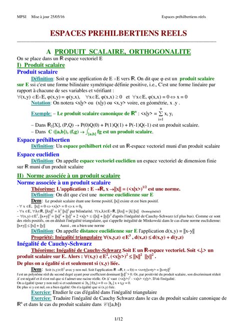 Cours Algèbre Linéaire Lectures Mathématiques Docsity