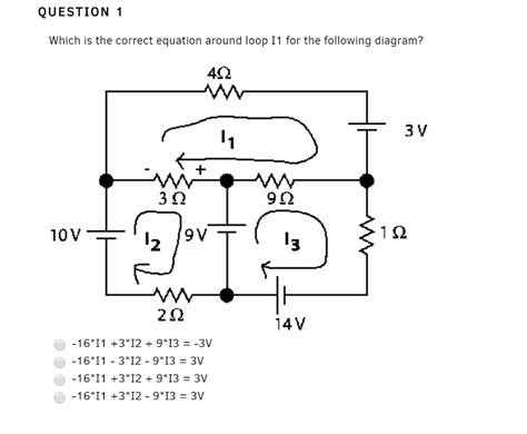 Solved Question 1 Which Is The Correct Equation Around Loop