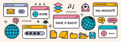 Premium Vector Retro Browser Computer Window In 90s Style Message Boxes And Popup User