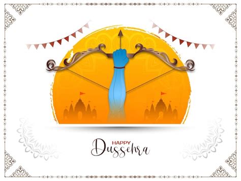 Free Vector Happy Dussehra Hindu Festival Cultural Greeting