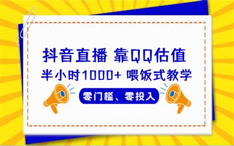 Qq号估值直播 半小时1000，零门槛、零投入，喂饭式教学、小白首选钞矩阵