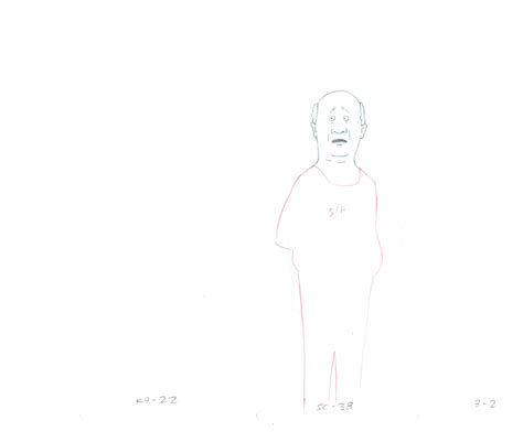 King Of The Hill Bill Dauterive Animation Production Cel Drawing From