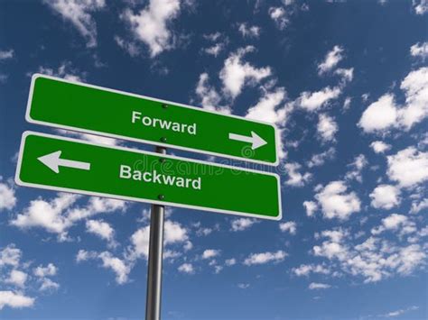 Forward Backward Traffic Sign On Blue Sky Stock Illustration