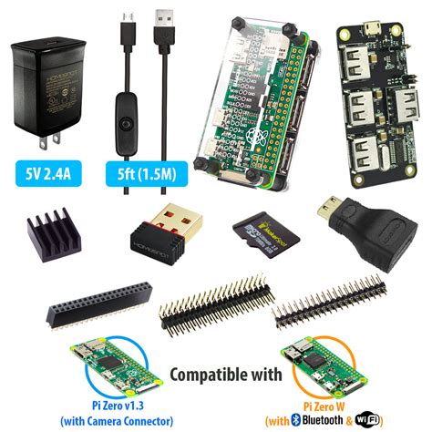 4 Port Stackable Usb Hub Hat For Raspberry Pi Zero V13 With Protector