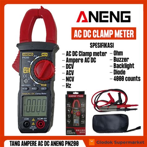 Jual Tang Ampere AC DC Aneng PN200 Smart Clamp Meter Digital NCV 4000 Count TESTER AJA