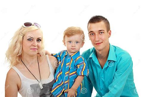 Familia Feliz Con El Bebé Foto De Archivo Imagen De Maternidad 25733812