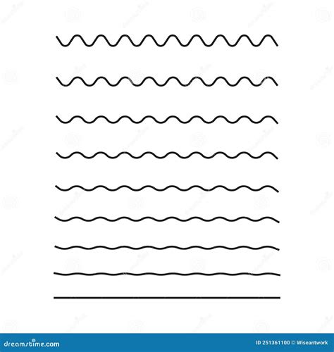 Ligne Zigzag Onde Ondulée Courbe Ondulée Et Gigogne Modèle De Flèche