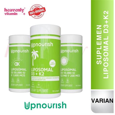 Jual Upnourish Liposomal Vitamin D3 5000 Iu K2 100 Mcg Vit D3 K2 365