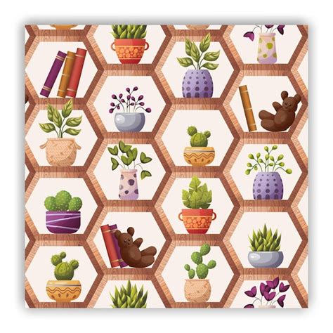 Premium Vector Indoor Plants Seamless Pattern Houseplants Design