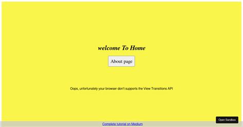 View Transition API Codesandbox