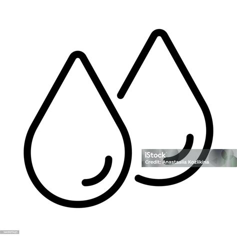 2滴の水線アイコン液体のどの渇き水油給水卸売購入飲料のコンセプト白い背景ビジネスと広告のベクター線アイコン しずくのベクターアート素材や