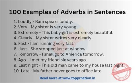 Examples Of Adverbs