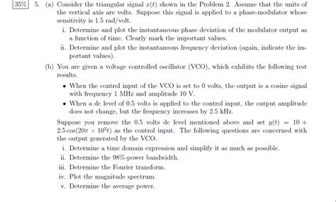 35 5 A Consider The Triangular Signal Rt Shown