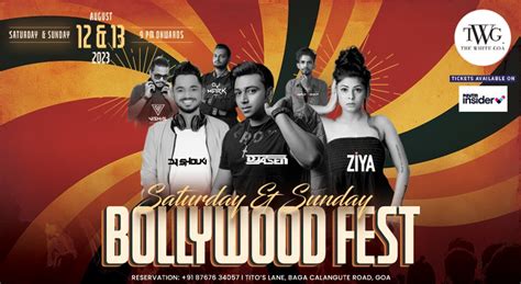 Biggest Bollywood Festival In Goa L 12 13th August23 At Baga Beach