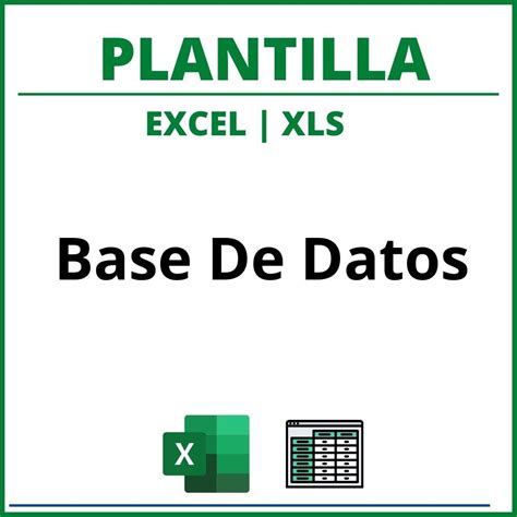 Plantilla Base De Datos Excel
