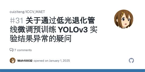 关于通过低光退化管线微调预训练 Yolov3 实验结果异常的疑问 · Issue 31 · Cuizitengiccvmaet · Github