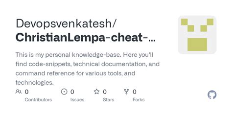 GitHub Devopsvenkatesh ChristianLempa Cheat Sheets This Is My