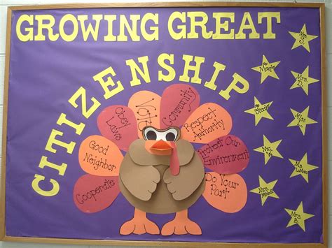 Turkey Citizenship Bulletin Board Character Education Abc Activities