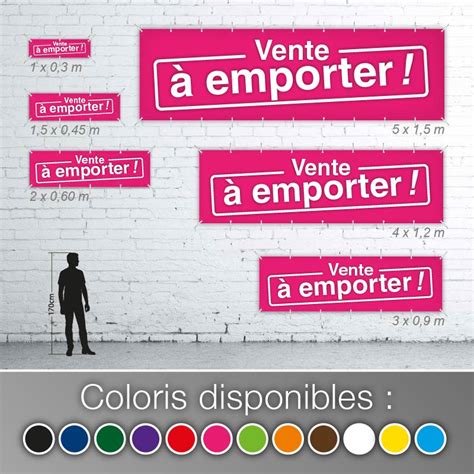 Bâche banderole imprimée VENTE A EMPORTER pas chère rose et blanc