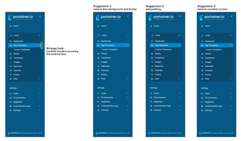 Menu Needs Padding · Issue 7636 · Portainer Portainer · Github