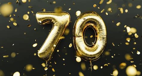 70 anos balões de ouro número 70º aniversário parabéns feliz
