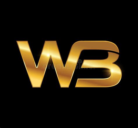 Golden Monogram Initial Logo Letter Wb Stock Vector Illustration Of