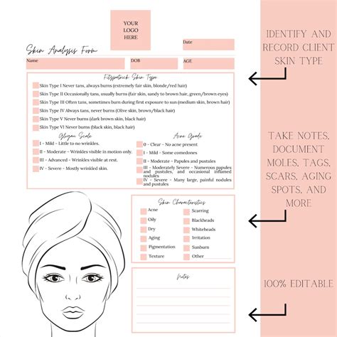 Editable Skin Care Analysis Form Skin Consultation Form Etsy My Xxx